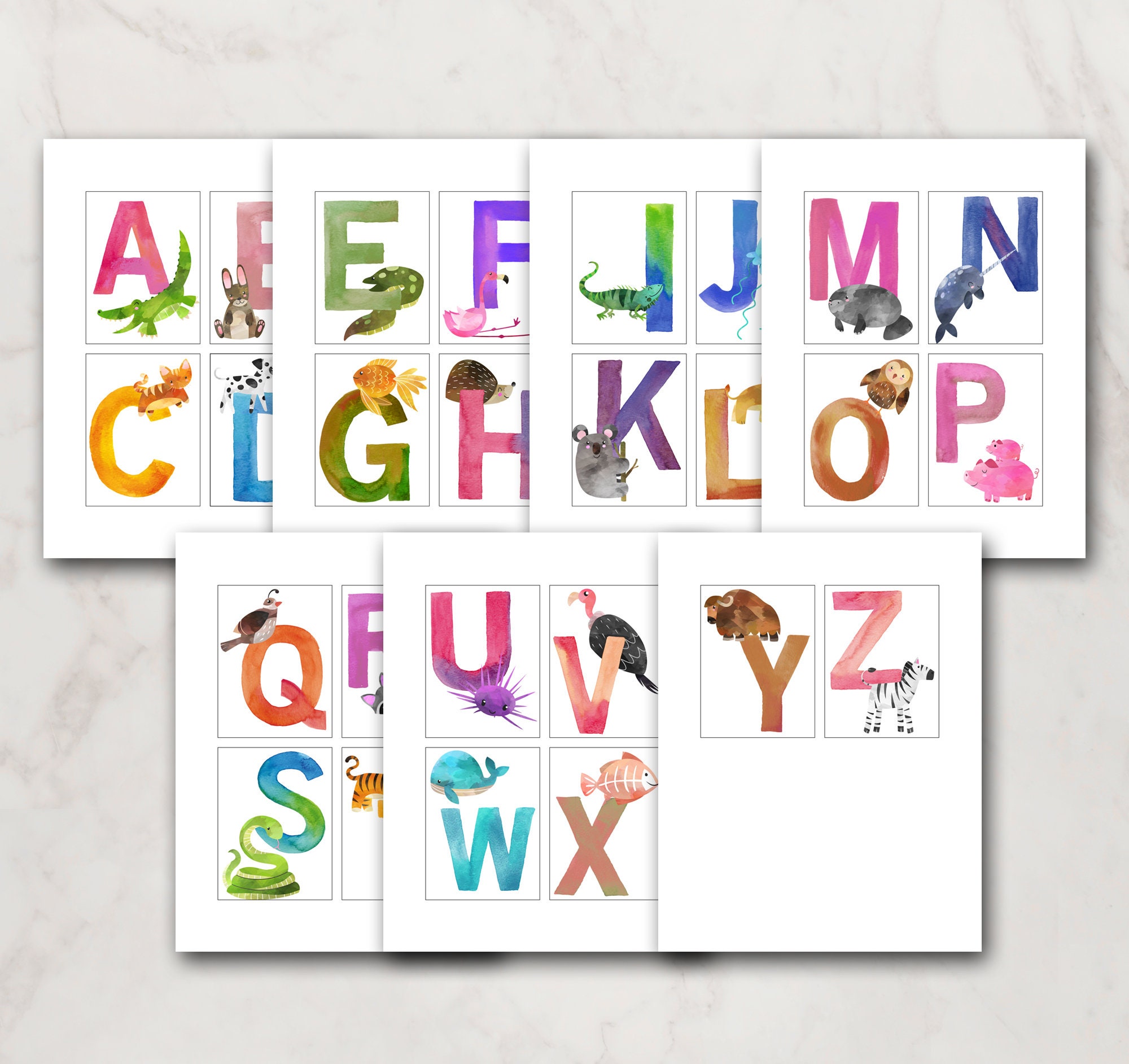 Printable Flash Cards for Kids | Animal Alphabet Cards | Toddler Flash ...