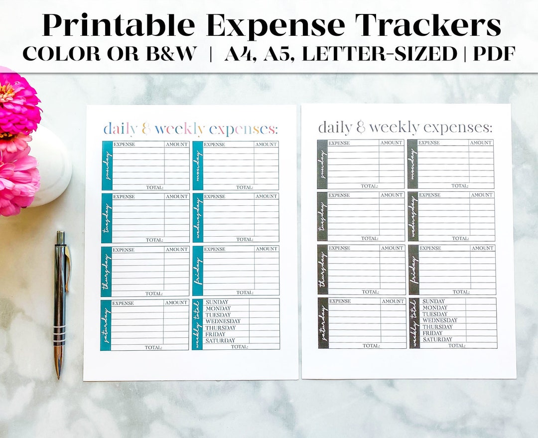 Daily/weekly Expense Tracker Printable | Finance Tracker | Expense ...