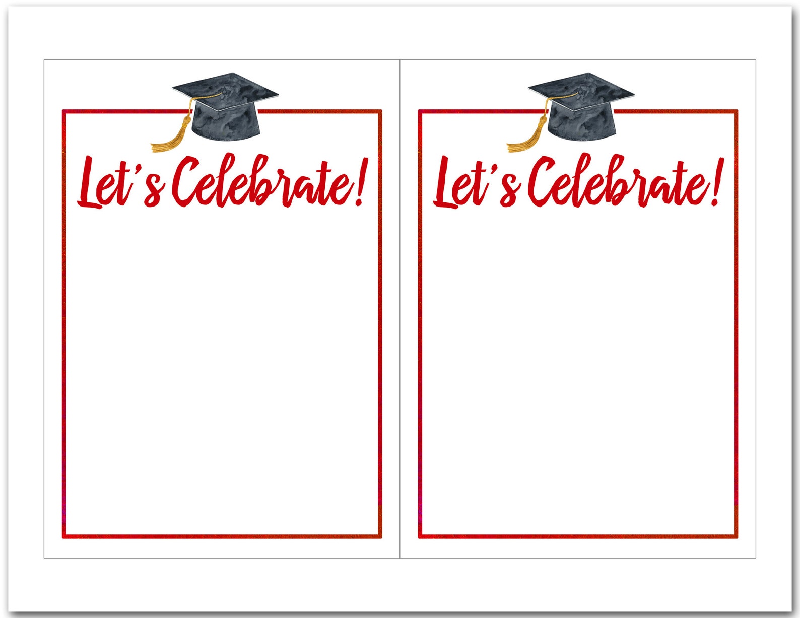 Printable Graduation Party Invitation With Red Accents | Editable ...