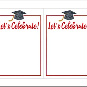 Printable Graduation Party Invitation With Red Accents | Editable ...