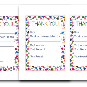 Fill-in-the-blank Thank You Cards Printable for Kids | Thank You Notes ...