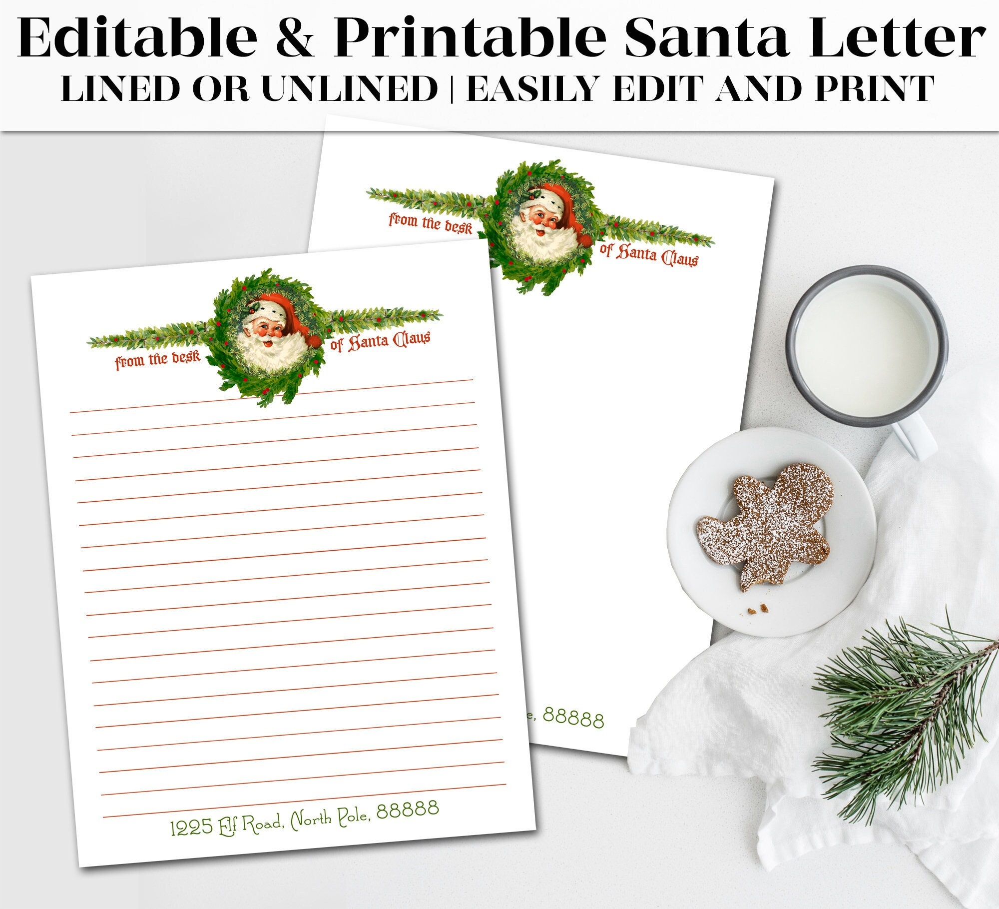 Printable Letter From Santa Letterhead | Fully Editable Christmas ...
