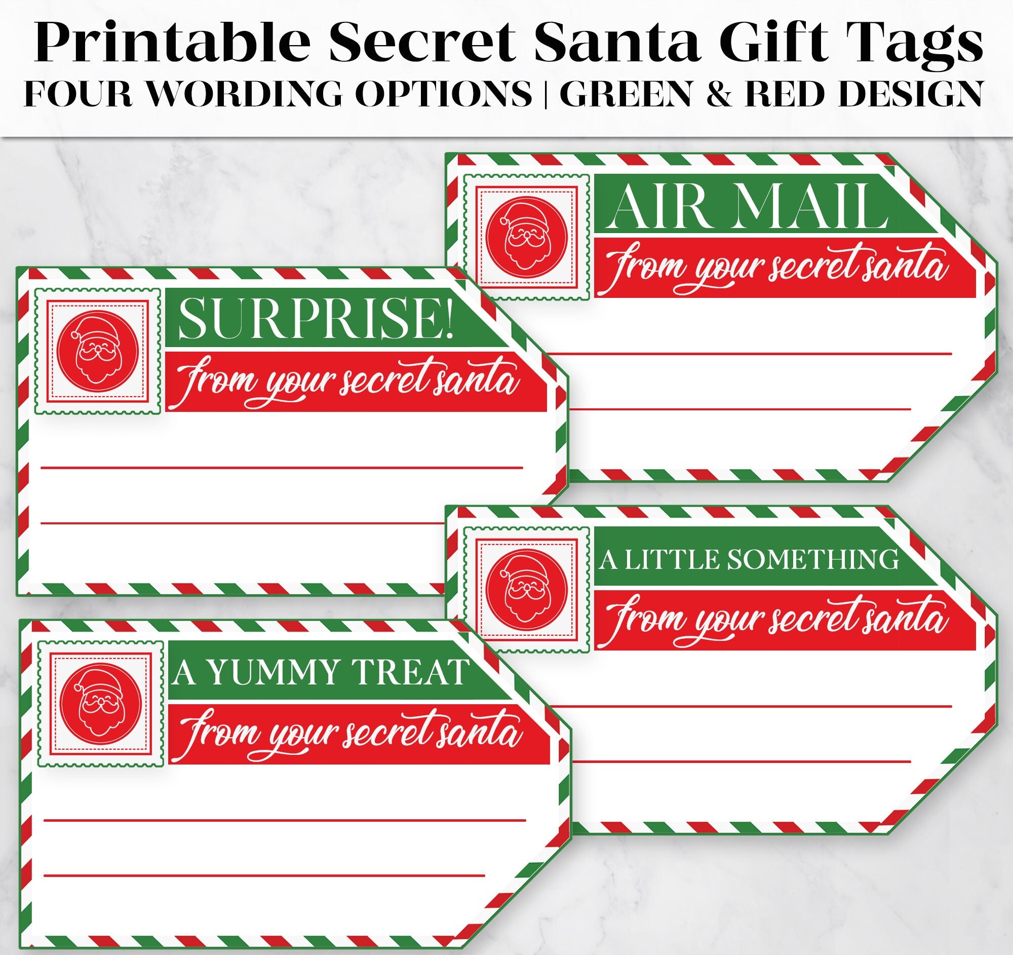 Printable Secret Santa Christmas Gift Tags | Printable Gift Tags ...
