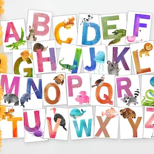 Printable Flash Cards for Kids | Animal Alphabet Cards | Toddler Flash ...