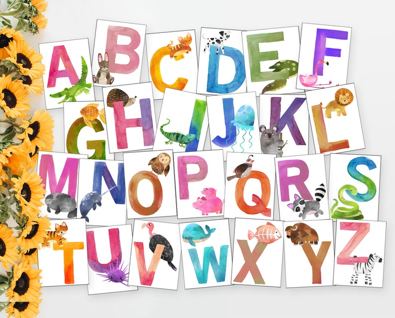 Printable Flash Cards for Kids | Animal Alphabet Cards | Toddler Flash ...