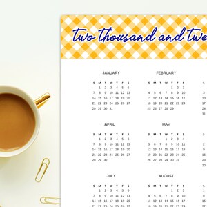 Preppy Gingham 2024 Calendar Printable | At-a-glance Calendar | 2024 ...