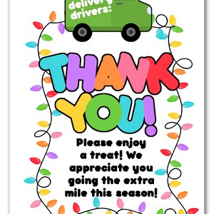 Colorful Delivery Thank You Printable for the Holidays | Printable ...
