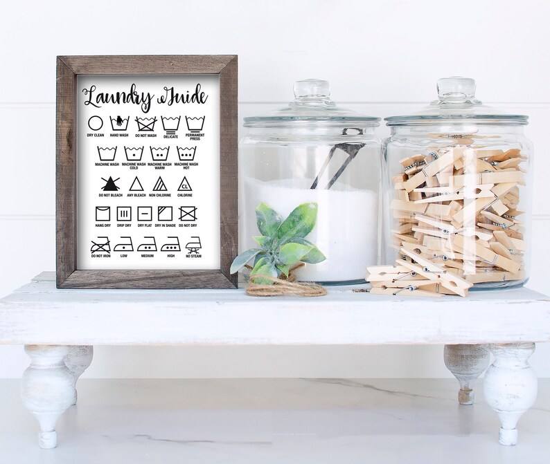 Printable Laundry Room Sign With Laundry Care Symbols | Three Sizes ...