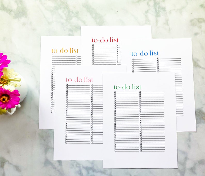 Printable to Do List in 5 Color Options | To-do List | Checklist ...