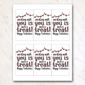 Printable Coworker Valentine Tags | Valentine Tags | Instant Download ...