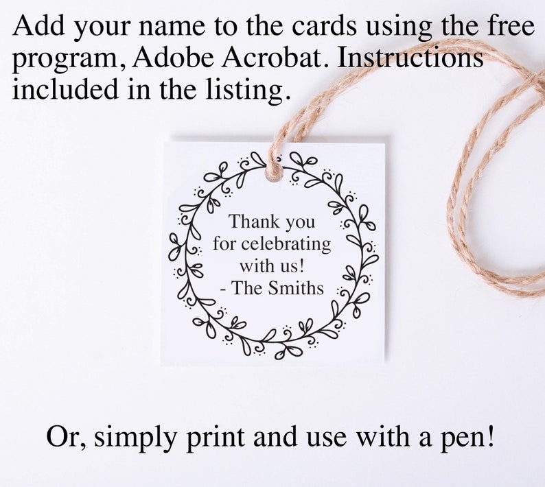 Printable Present Tag | Editable PDF Gift Tag | Favor Tags | Commercial ...
