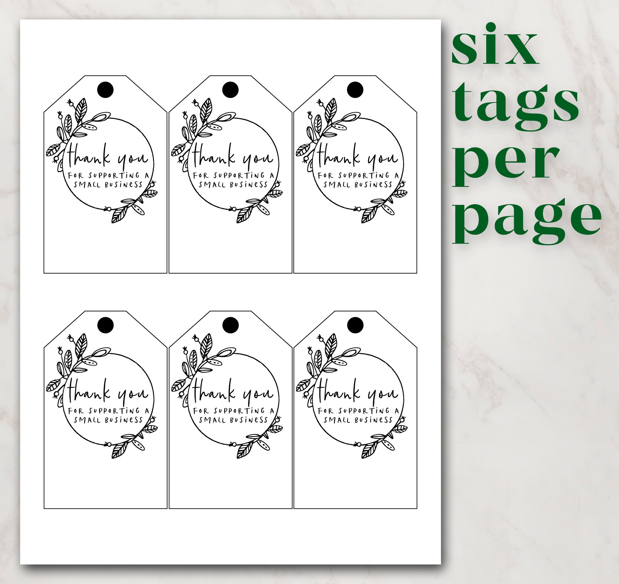 Small Business Thank You Tag Printables | Editable Template for ...