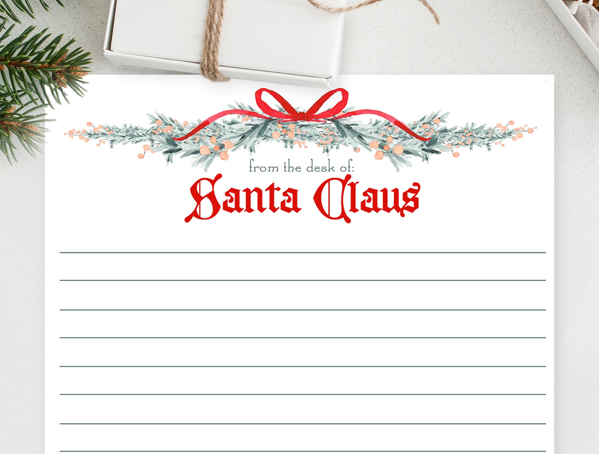 Printable Santa Letterhead | Letter From Santa | Santa Claus Letter ...