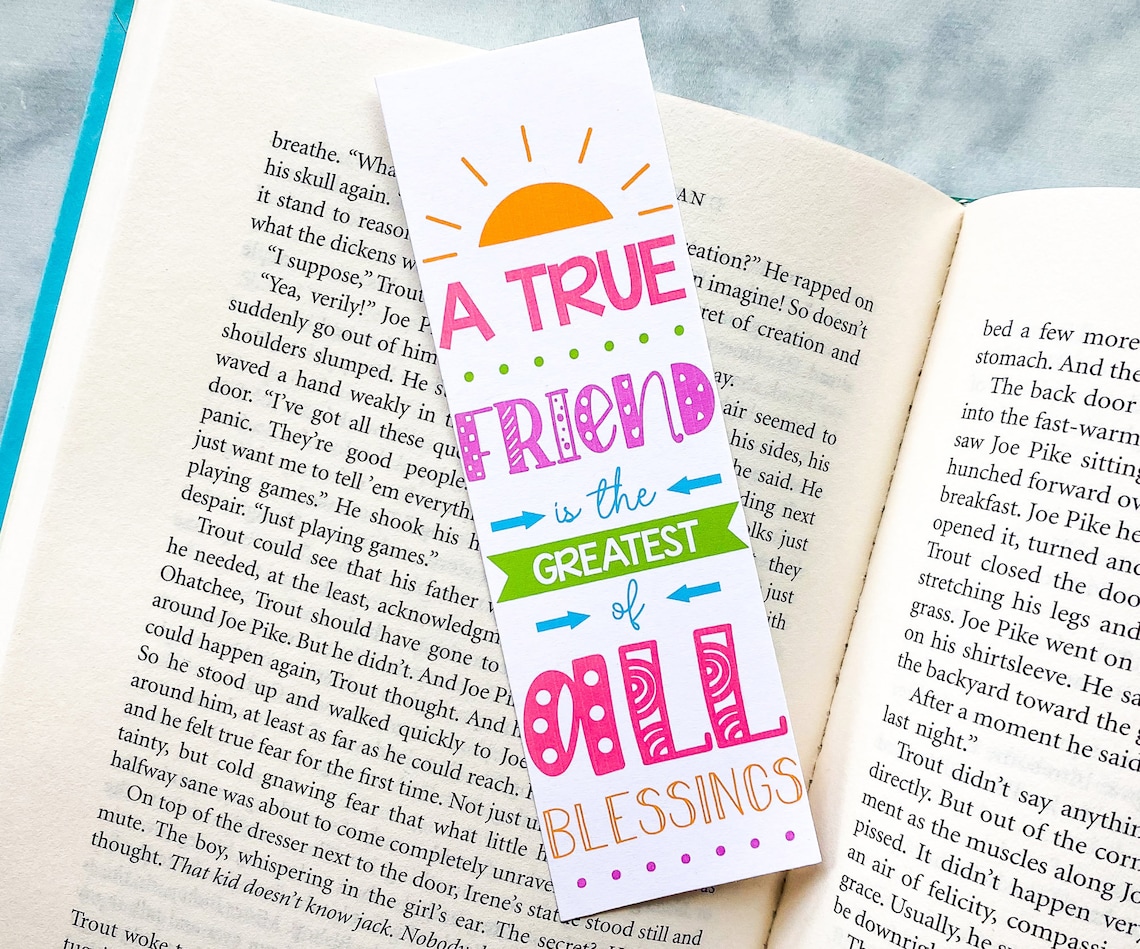 Printable Bookmarks for Friends | Literary Gifts | Bookish Gifts | Book ...