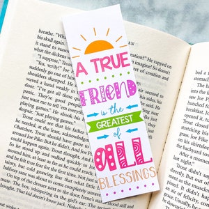 Printable Bookmarks for Friends | Literary Gifts | Bookish Gifts | Book ...
