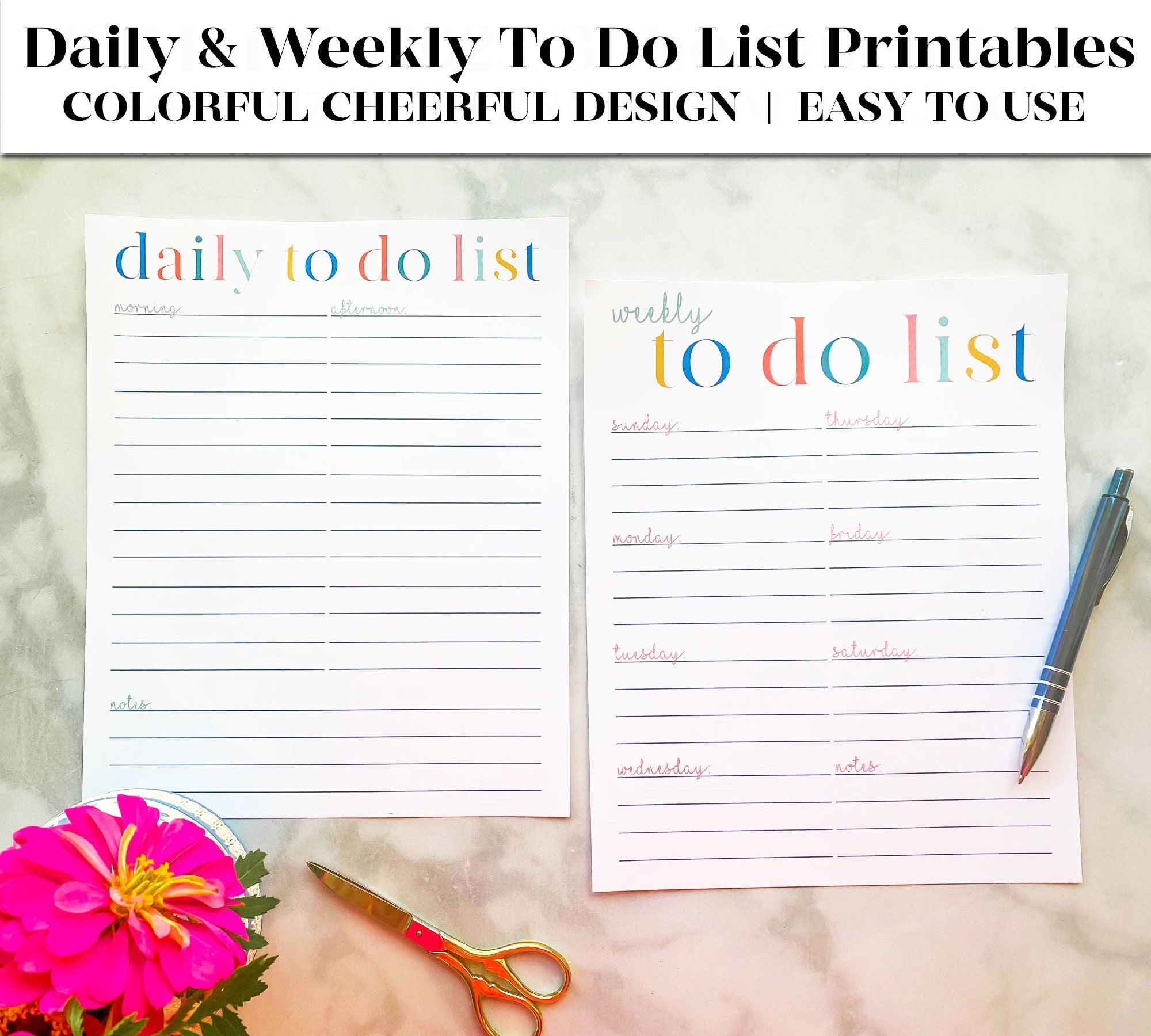 Printable Daily and Weekly to Do Lists | Task List Printable ...