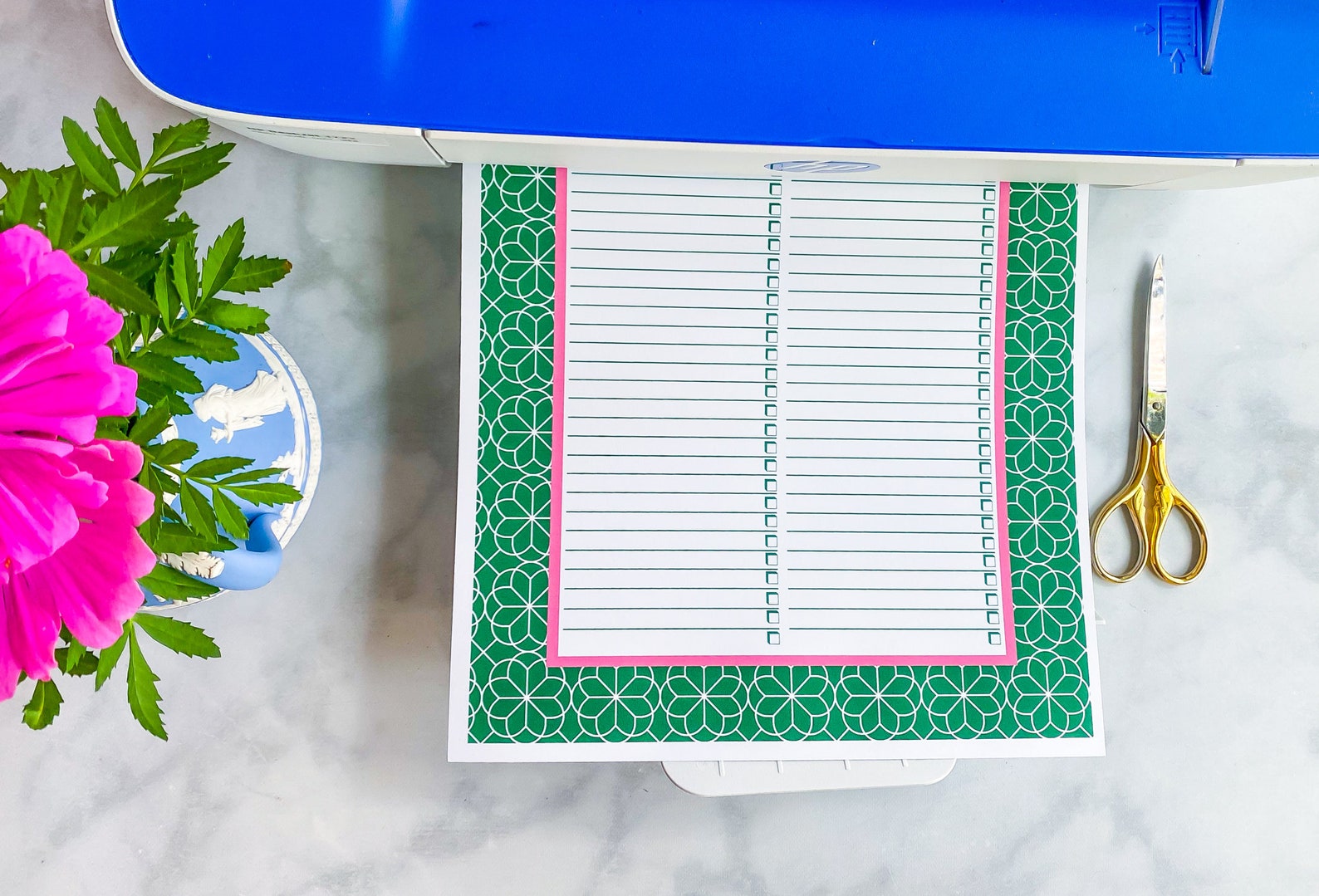 Preppy Printable Checklist | Green, Pink, White Toile to Do List ...