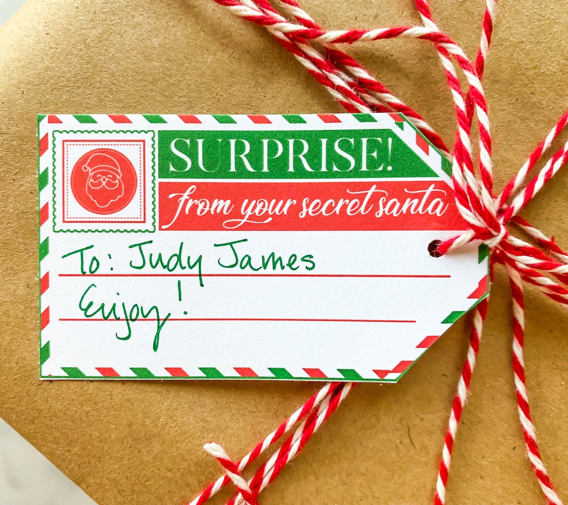 Printable Secret Santa Christmas Gift Tags Printable Gift Tags Holiday ...