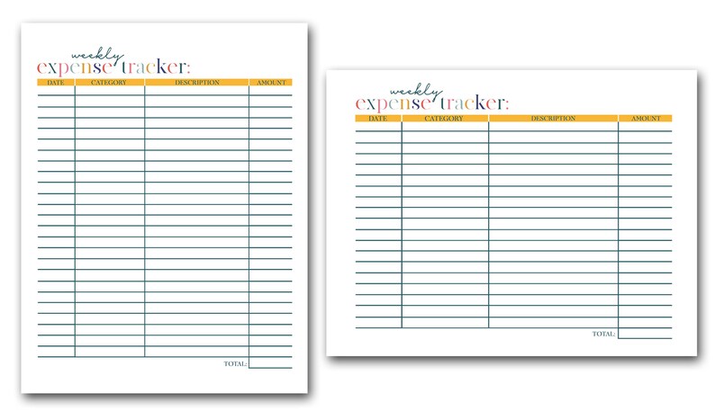 Weekly Expense Tracker Printables | Finance Tracker | Finance Planner ...