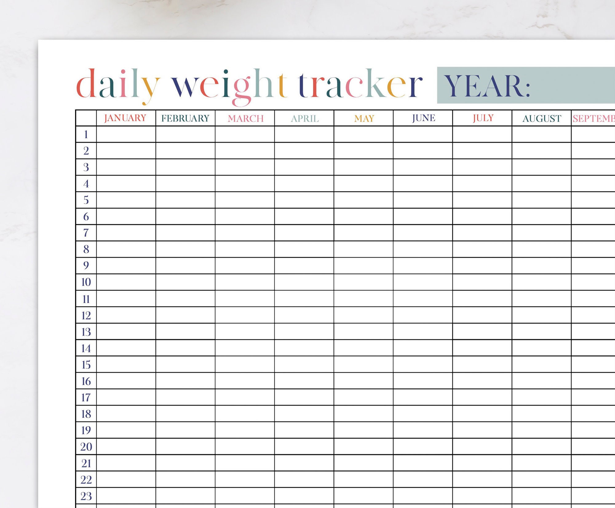 Printable Weight Loss Tracker | Editable PDF | Weight Loss Planner ...