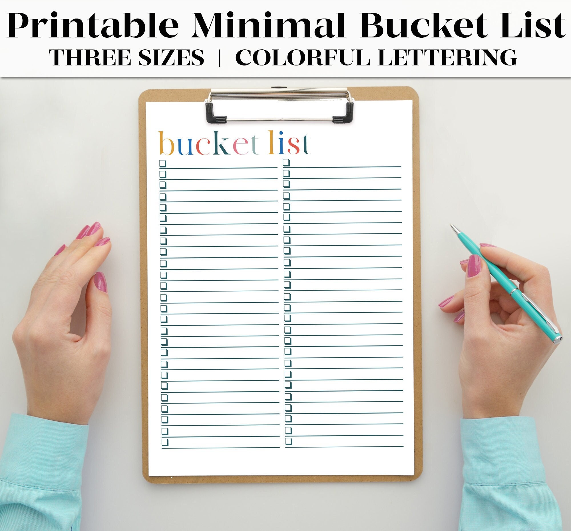 Bucket List Printable | Instant Download | A4-a5-letter-sized PDF ...