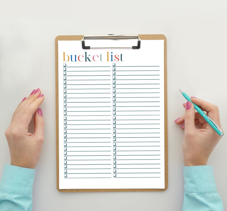 Bucket List Printable | Instant Download | A4-a5-letter-sized PDF ...