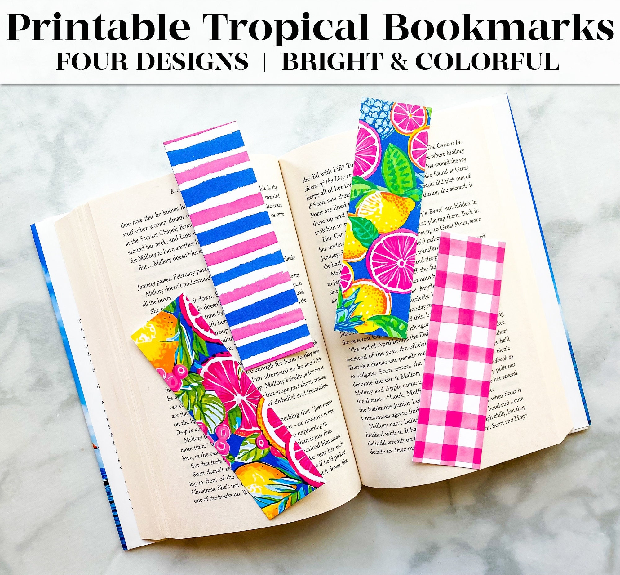 Tropical Printable Bookmarks | Bookmark | Book Lover Gift | Instant ...