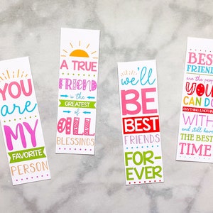 Printable Bookmarks for Friends | Literary Gifts | Bookish Gifts | Book ...