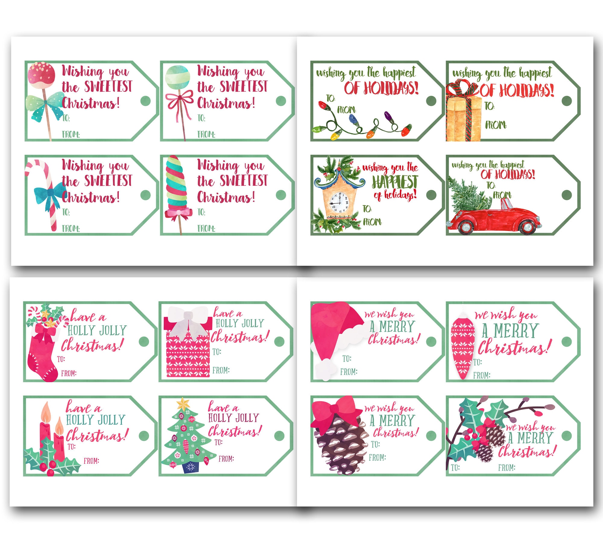 50+ Printable Christmas Gift Tags | Christmas Tags | Stocking Tags ...