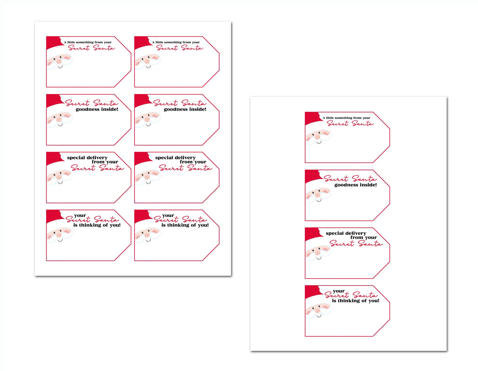 Printable Secret Santa Christmas Gift Tags | Printable Gift Tags ...