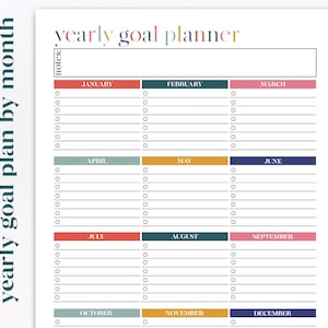 Editable & Printable Yearly Goal Planner | Habit Tracker | Goal Planner ...