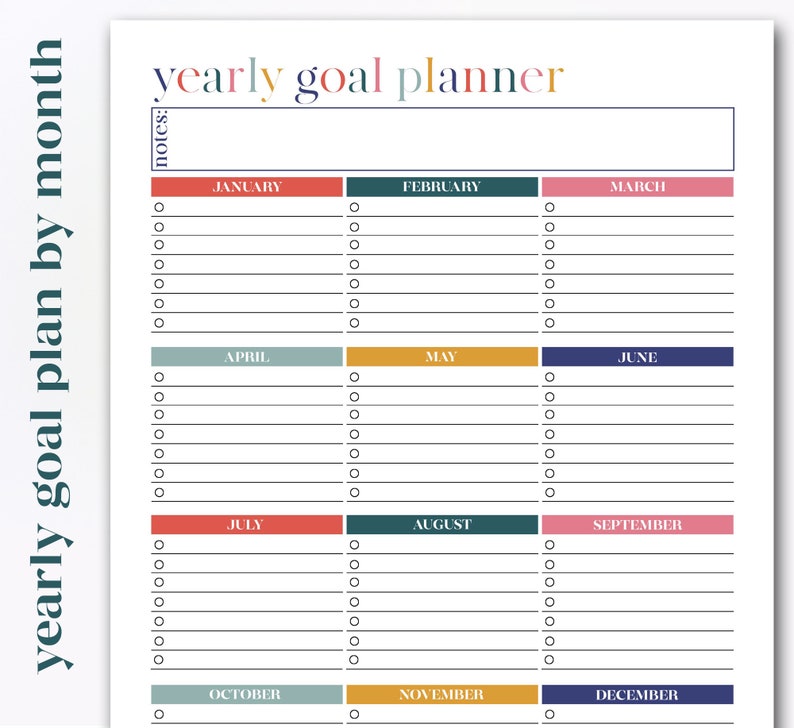 Editable & Printable Yearly Goal Planner | Habit Tracker | Goal Planner ...