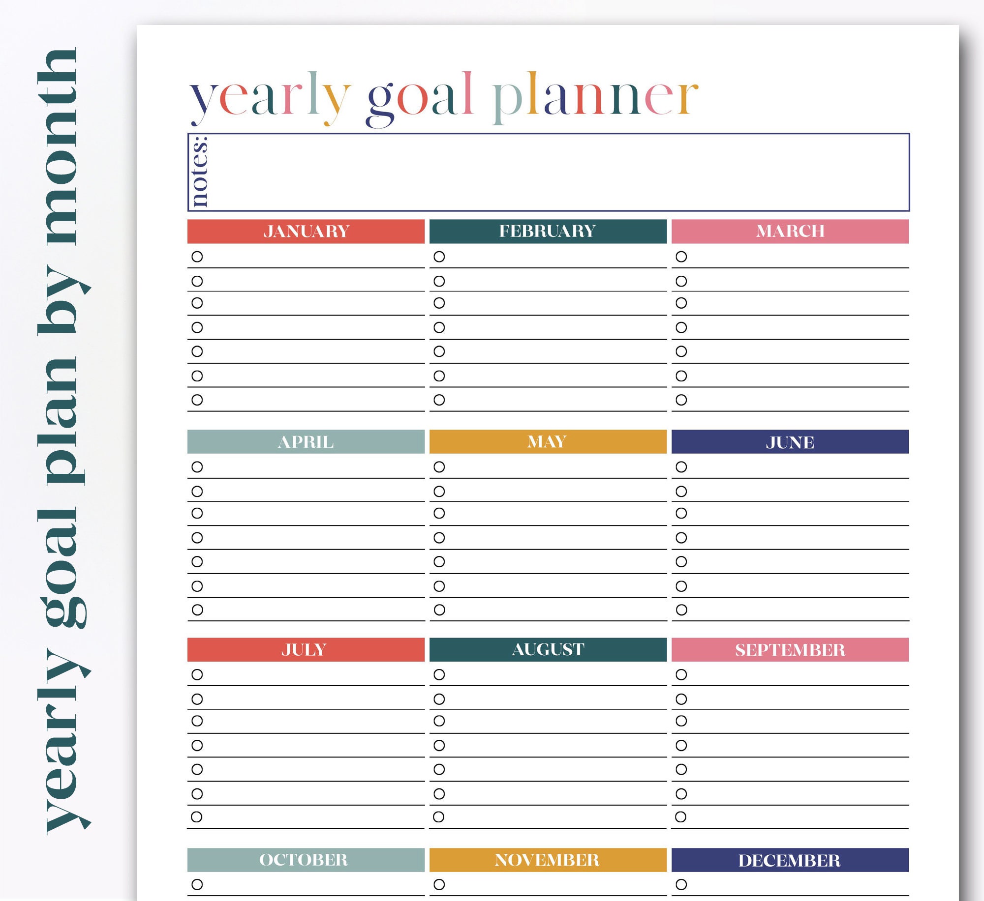 Editable & Printable Yearly Goal Planner | Habit Tracker | Goal Planner ...