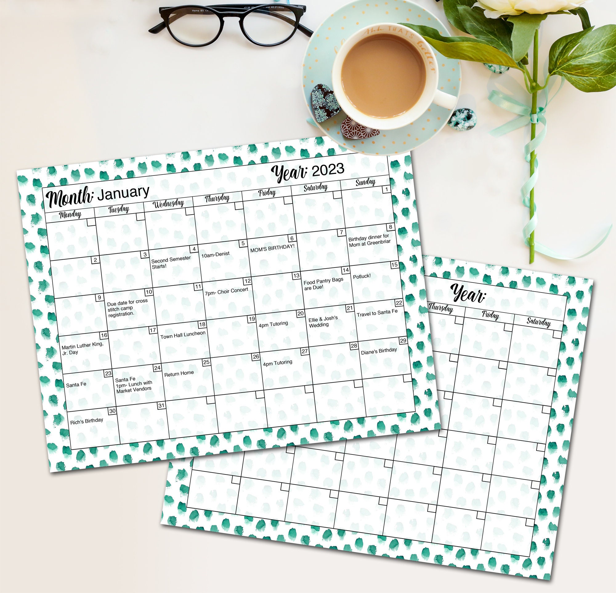 Editable & Printable Blank Calendar Pages | Perpetual Calendar ...
