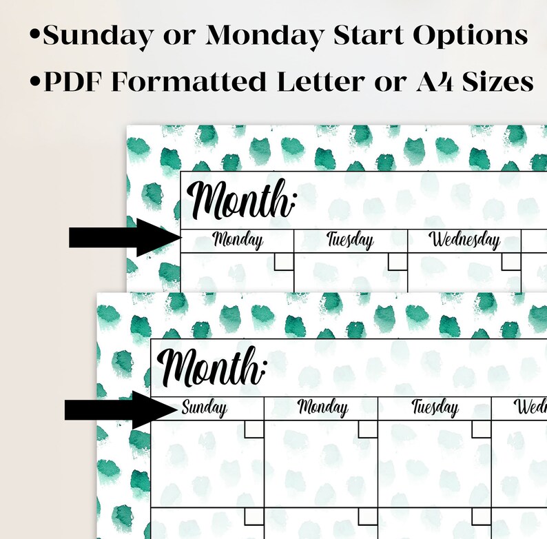 Editable & Printable Blank Calendar Pages | Perpetual Calendar ...