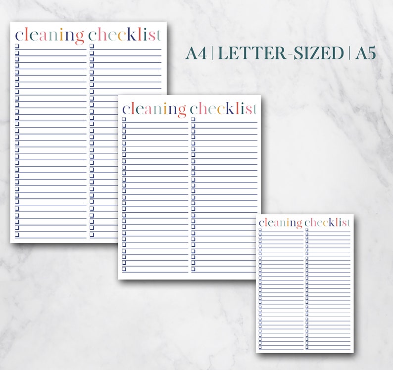 Printable Cleaning Checklist | Blank List With Check Boxes | Cleaning ...