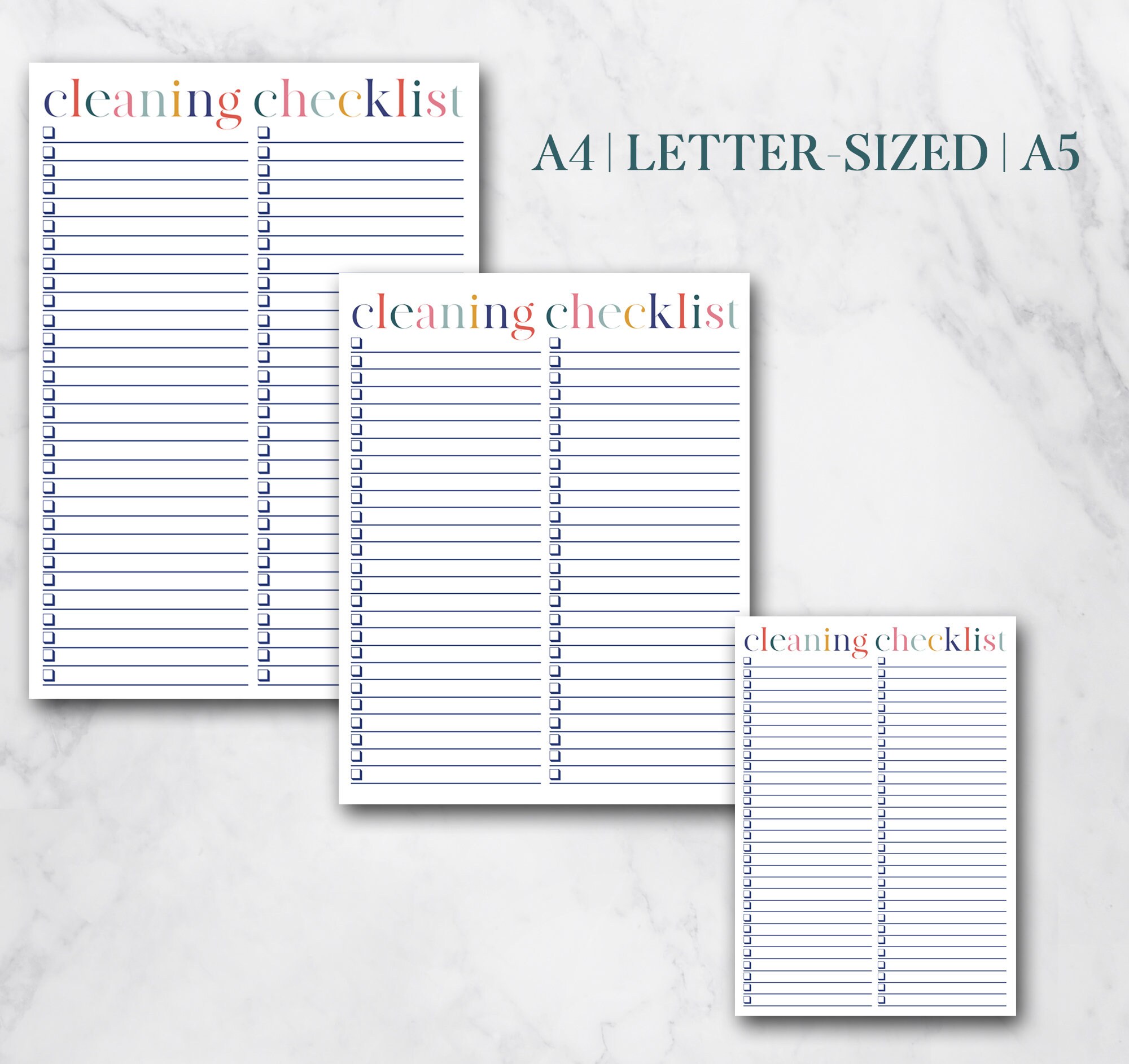 Printable Cleaning Checklist | Blank List With Check Boxes | Cleaning ...