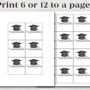 Printable Congratulations Graduation Tags | Editable | CONGRATS Gift ...
