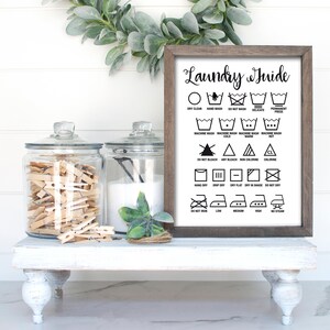 Printable Laundry Room Sign With Laundry Care Symbols | Three Sizes ...