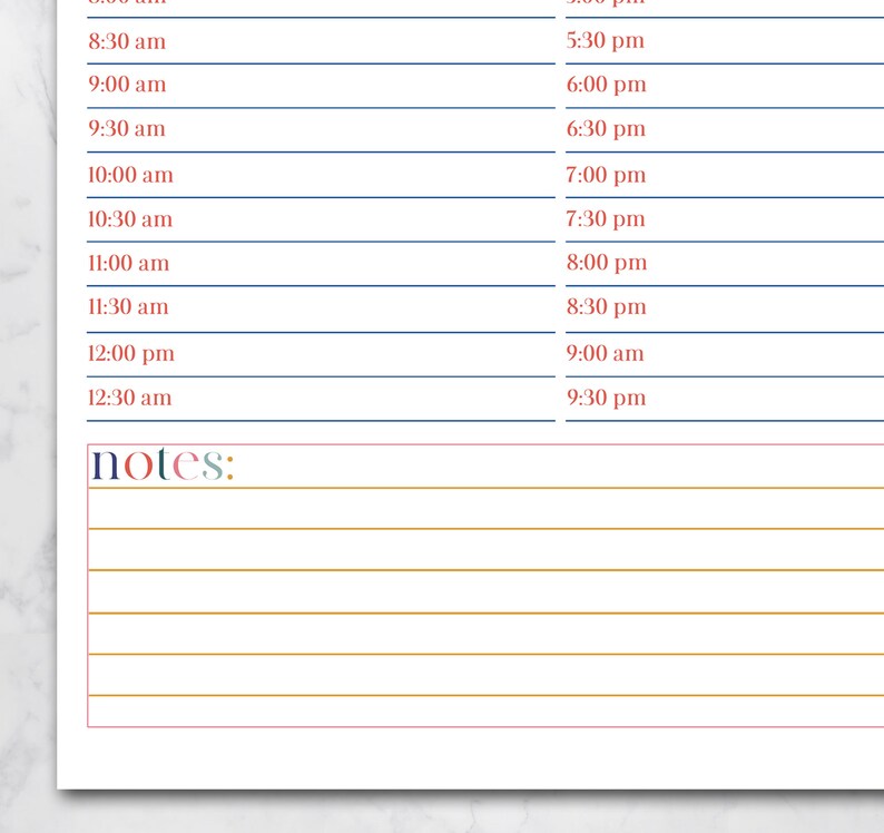 Printable Daily Planner | Days of the Week Blank Calendar Printables ...