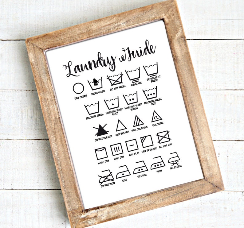Printable Laundry Room Sign With Laundry Care Symbols | Three Sizes ...