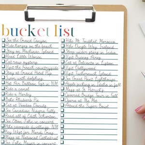 Bucket List Printable | Instant Download | A4-a5-letter-sized PDF ...