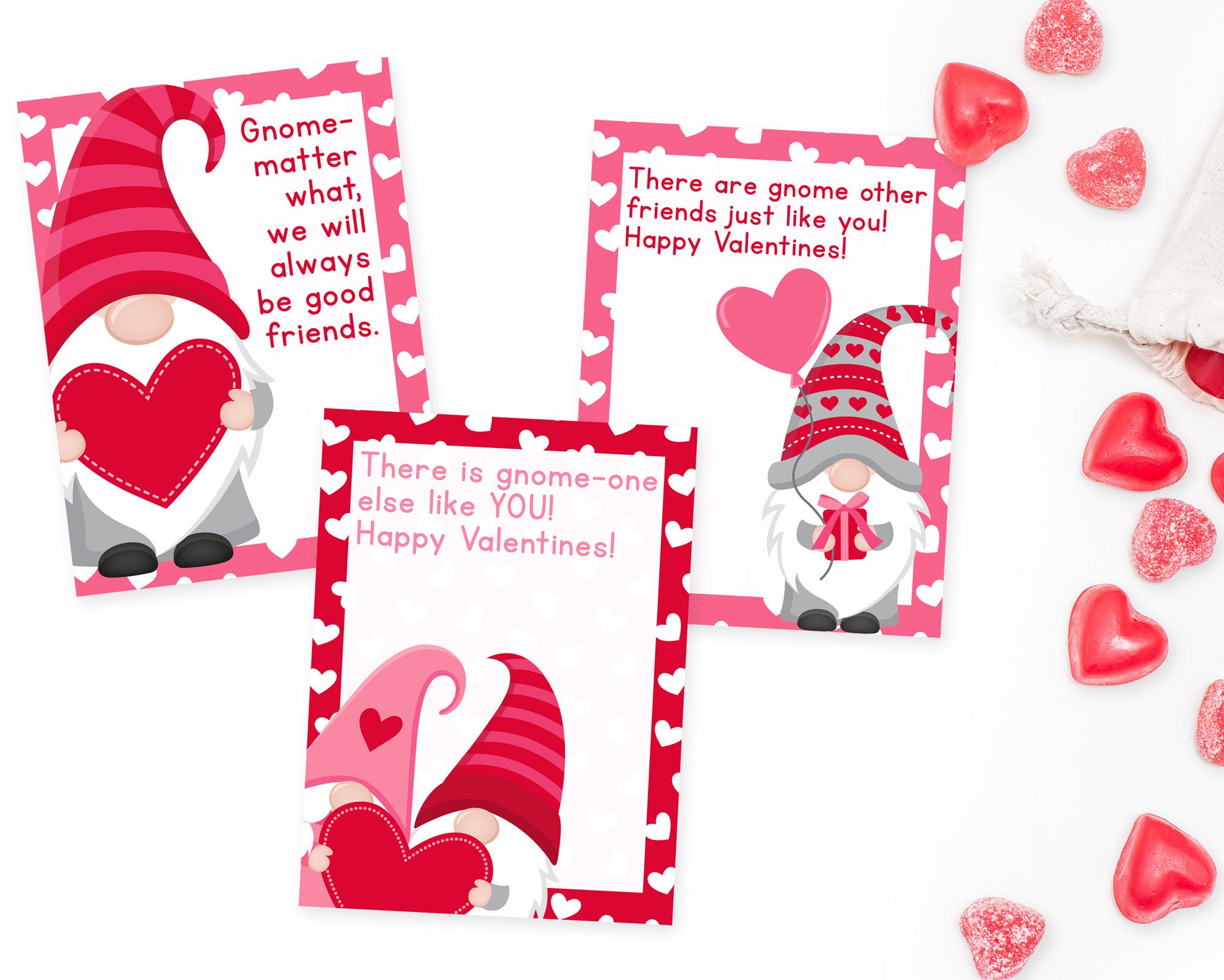 Printable Gnome Class Valentines Valentine Gnome Classroom Valentines ...