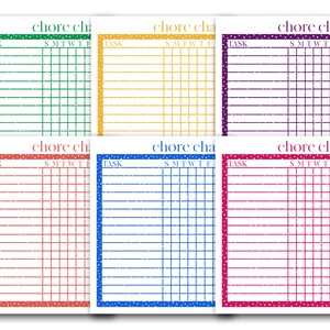 Colorful Dotted Chore Charts | Kids Chore Chart | Responsibility Chart ...