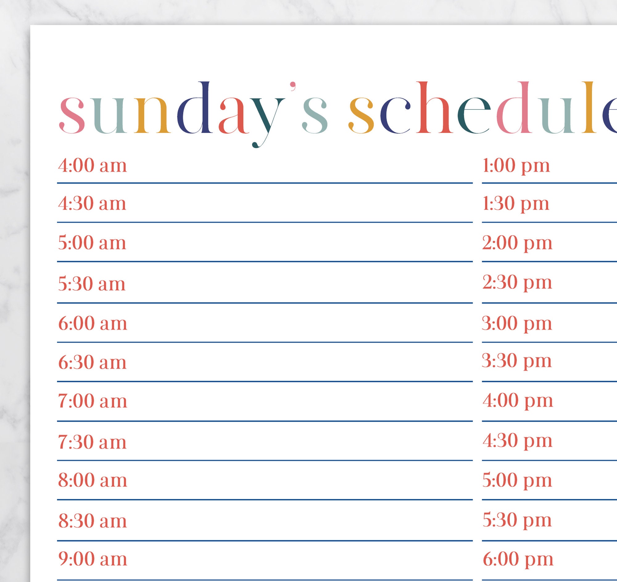 Printable Daily Planner | Days of the Week Blank Calendar Printables ...