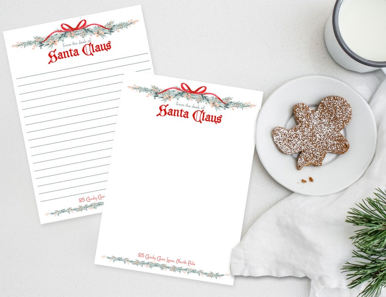 Printable Santa Letterhead Letter From Santa Santa Claus Letter North ...