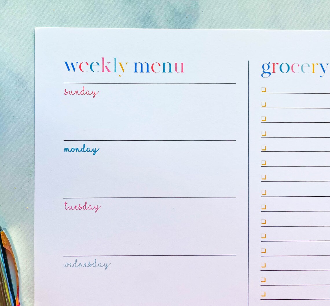 Printable Weekly Menu Plan | Menu Planner Printable | Meal Planner ...