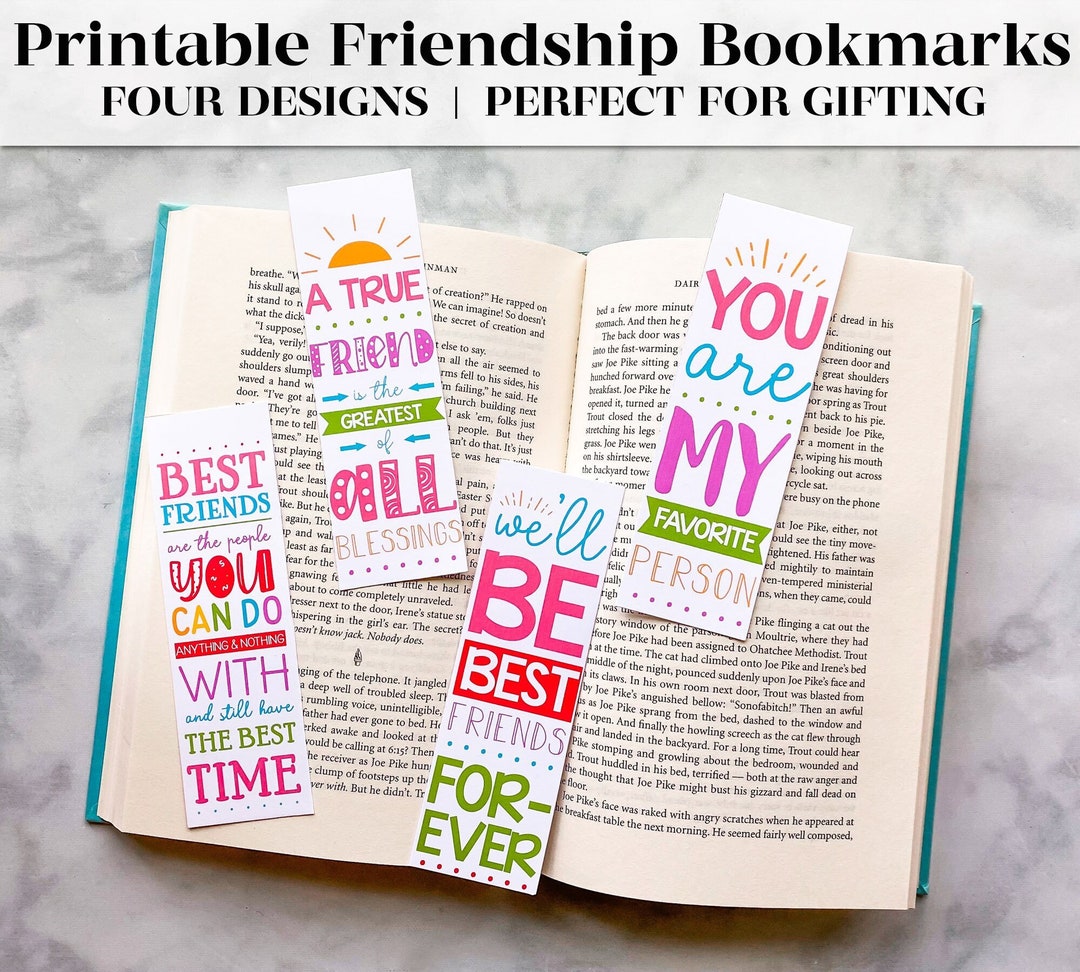 Printable Bookmarks for Friends | Literary Gifts | Bookish Gifts | Book ...