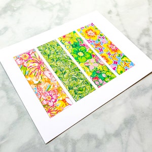 Preppy Printable Bookmarks With Fun Floral Tropical Design | Aesthetic ...
