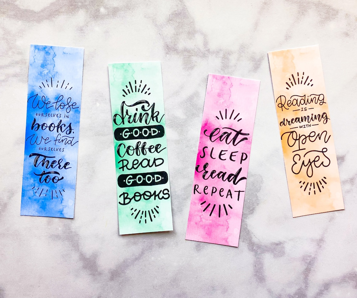 Printable Bookmarks | Book Lover Gift | Printable Bookmark Set With ...